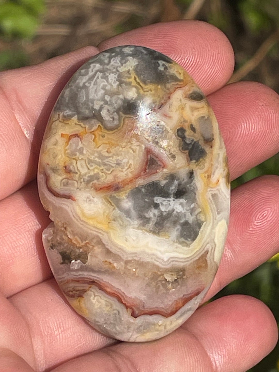 Crazy Lace Palm Stone - Natural Stone - Crystal Home Decor - - Etsy