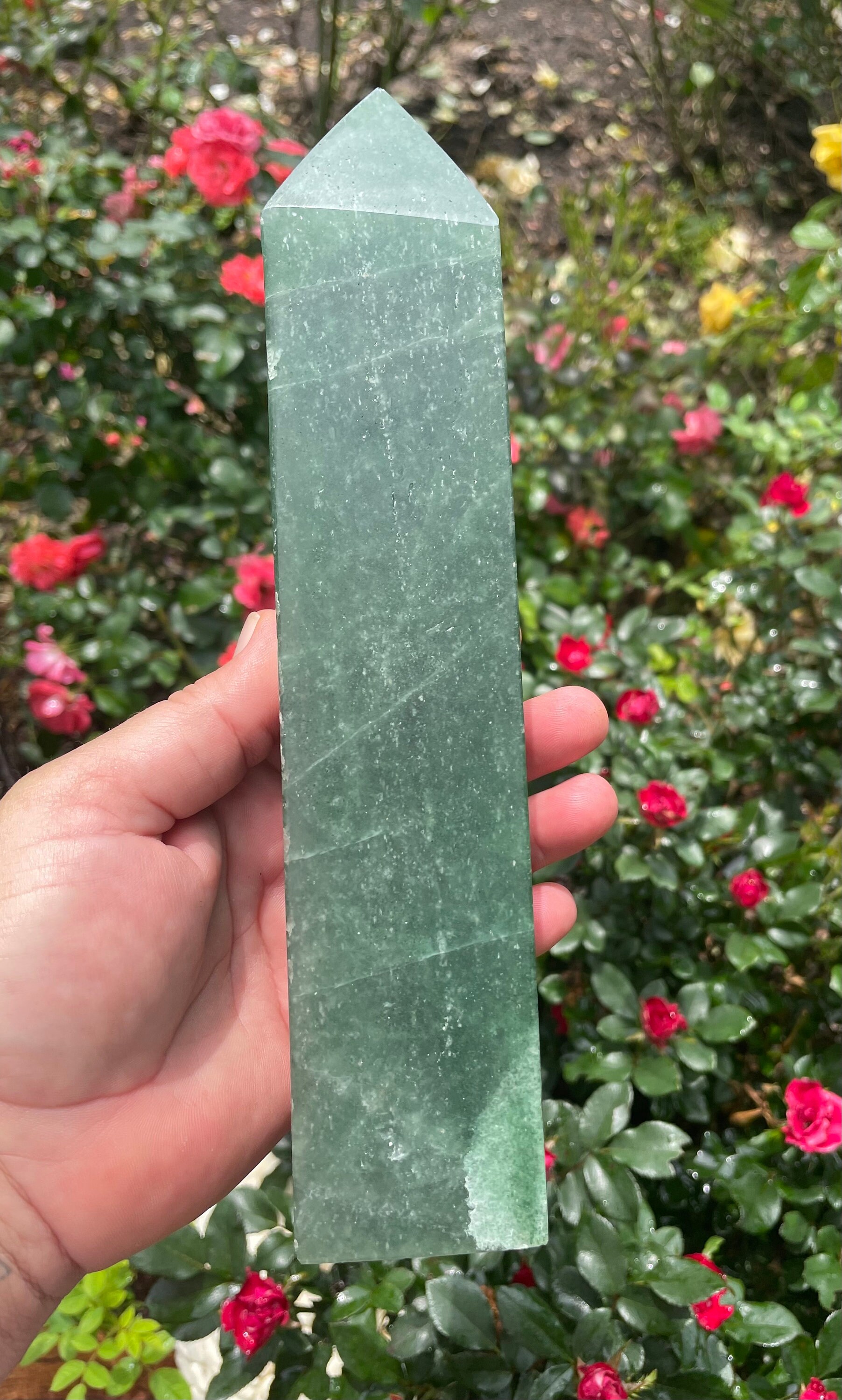 Green Strawberry Quartz Tower - Natural Polished Tower - Crystal Home ...