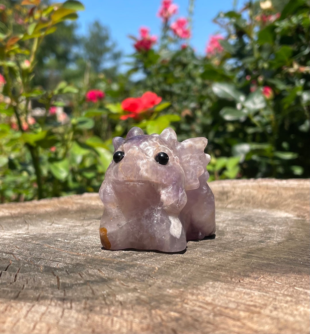 Dream Amethyst Dragon Carving - Crystal Home Decor - Natural Crystal ...