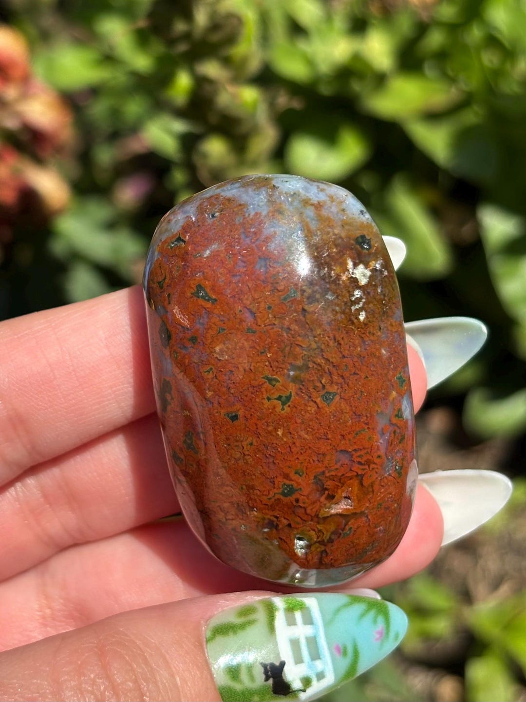 Red Moss Agate Freeform - Polished Natural Stone - Crystal Home Decor ...