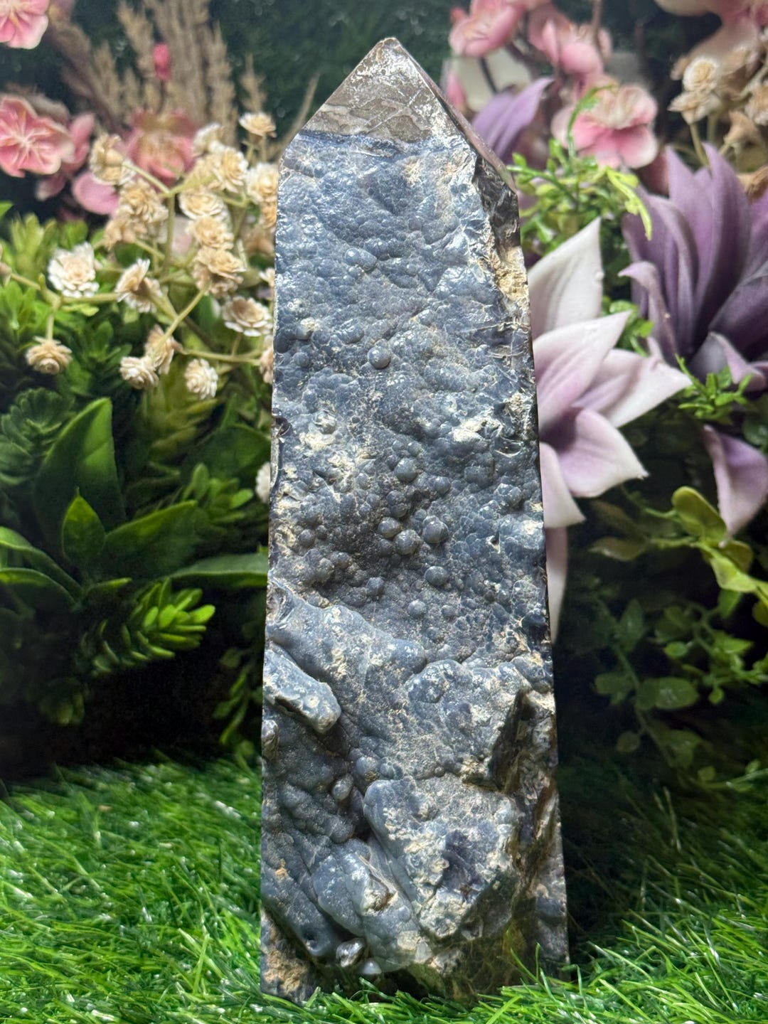 Volcano Agate Tower Carving - Uv Reactive - Crystal Home Decor ...