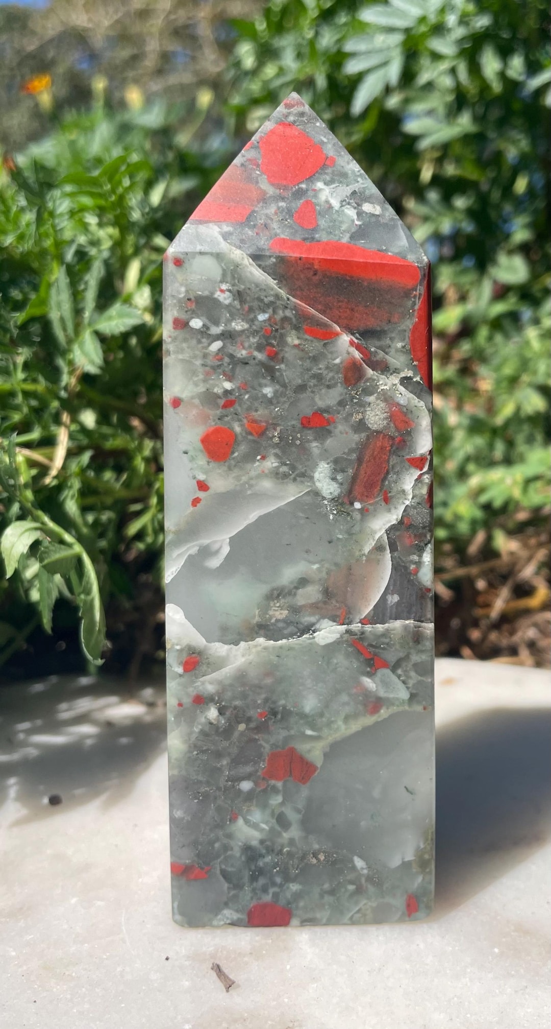 African Bloodstone Tower - Polished Natural Stone - Crystal Home Decor ...