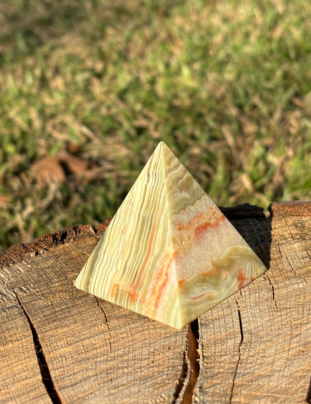 Green Onyx Crystal Pyramid - Natural Green Pyramid - Polished Stone ...