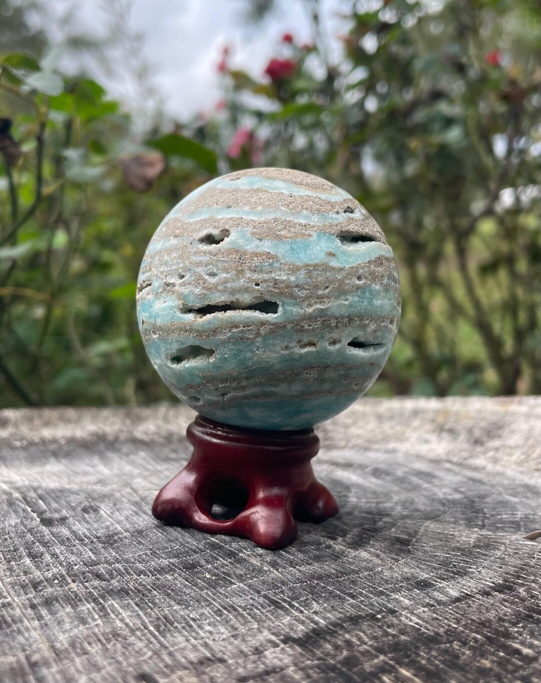 Hemimorphite Sphere - Blue Crystal Home Decor - Natural Stone - Etsy