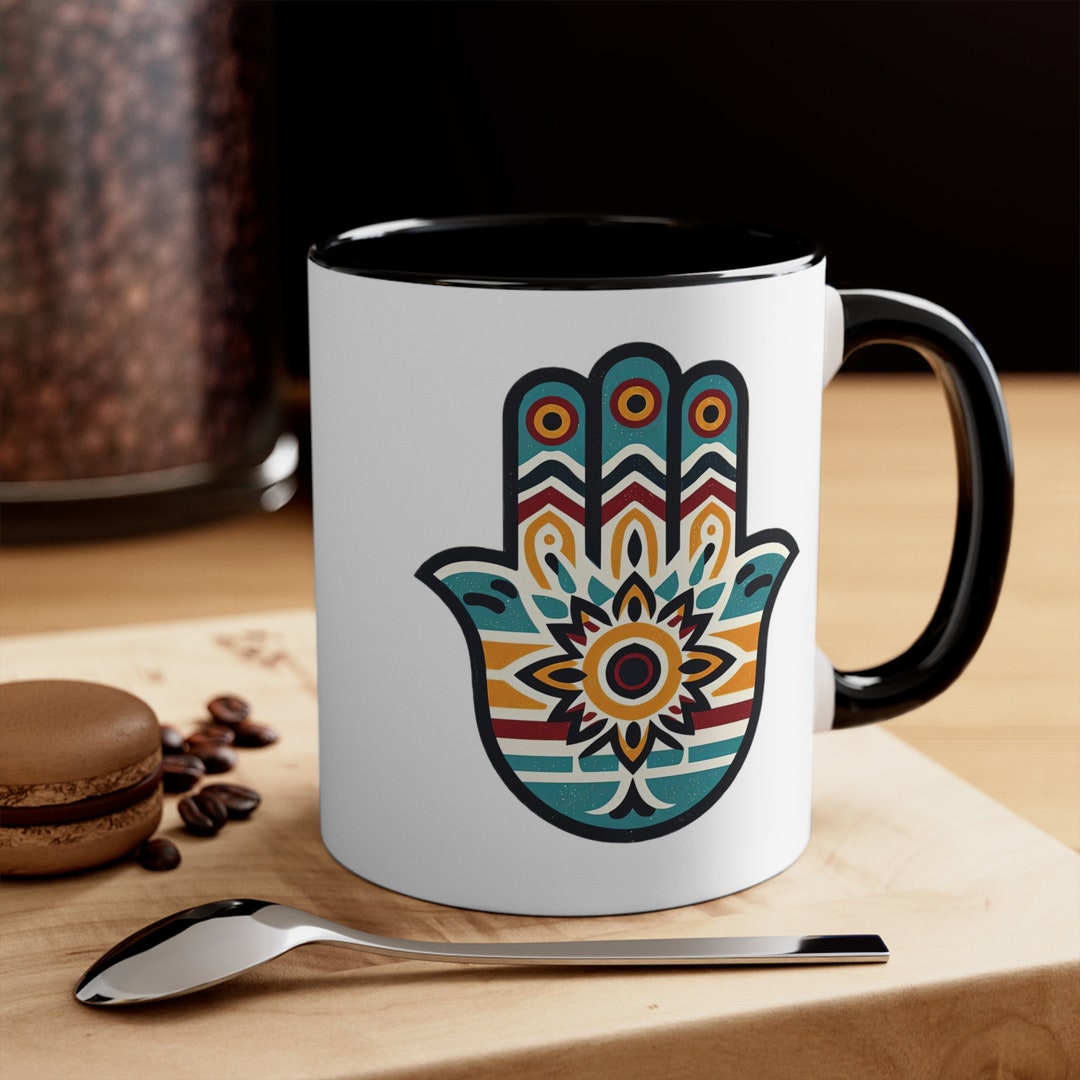 Hamsa Hand Coffee Mug, Hand of Fatima Mug, Hand of Miriam Mug ...