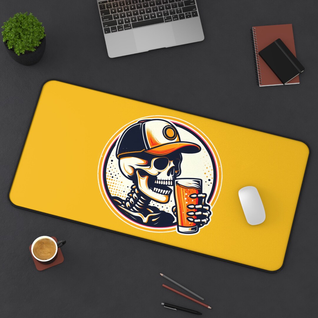 Skull Mat, Oversized Skull Mouse Pad, Skeleton Mouse Mat, Beer Fan ...