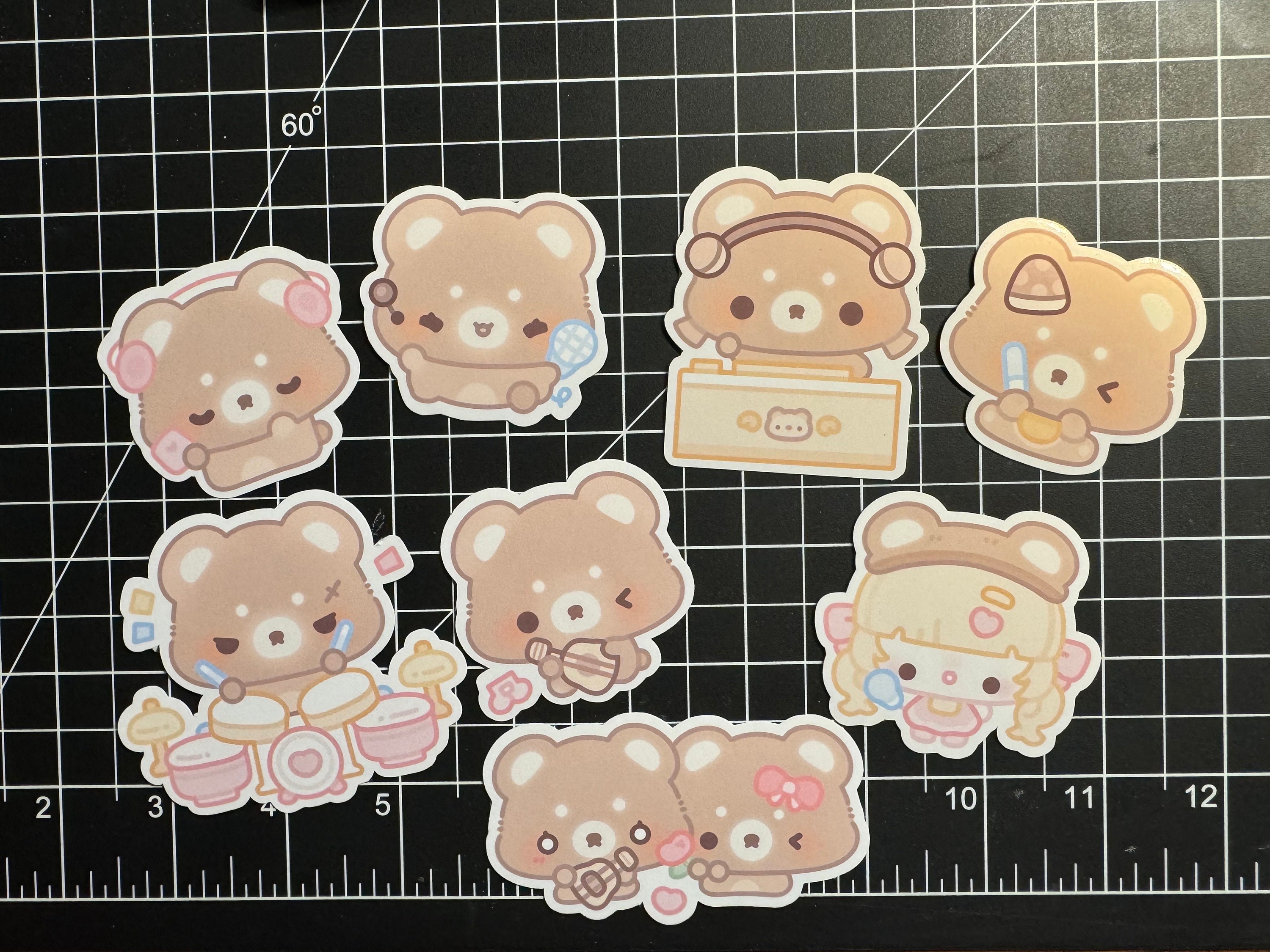 Kawaii Bear Stickers 8 Pieces Japanese Style Kawaii Stickers Enchanting ...