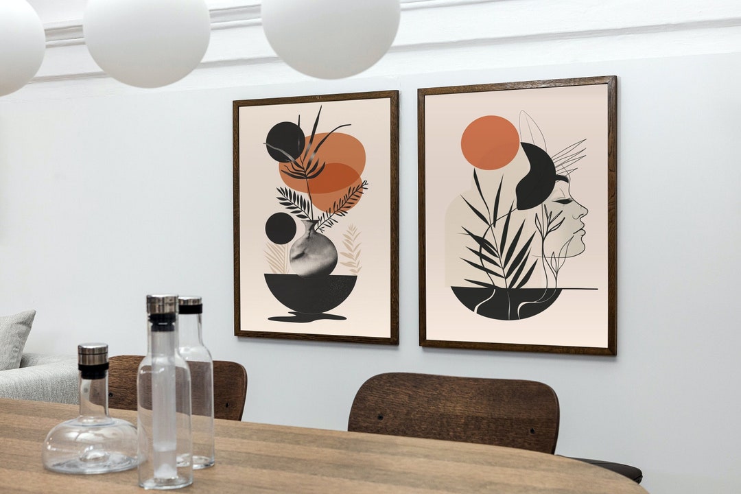 Set of 2 Printable Images, Minimalist Art, Wall Art, Digital Wall Art ...