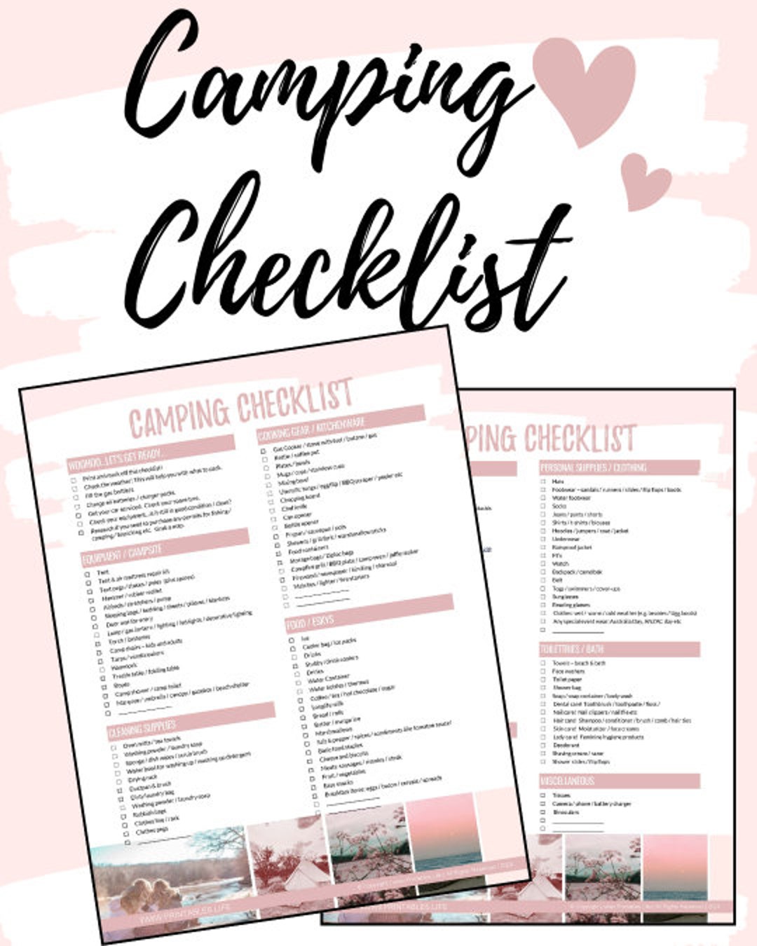 Checklists | Camping Checklist Printable - Ultimate Family 2-page ...