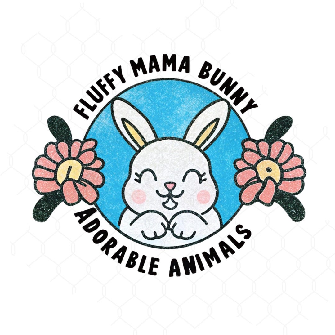 Cute Fluffy Bunny , Adorable Rabbit Decal, Aesthetic Bunny Gift, Kawaii ...
