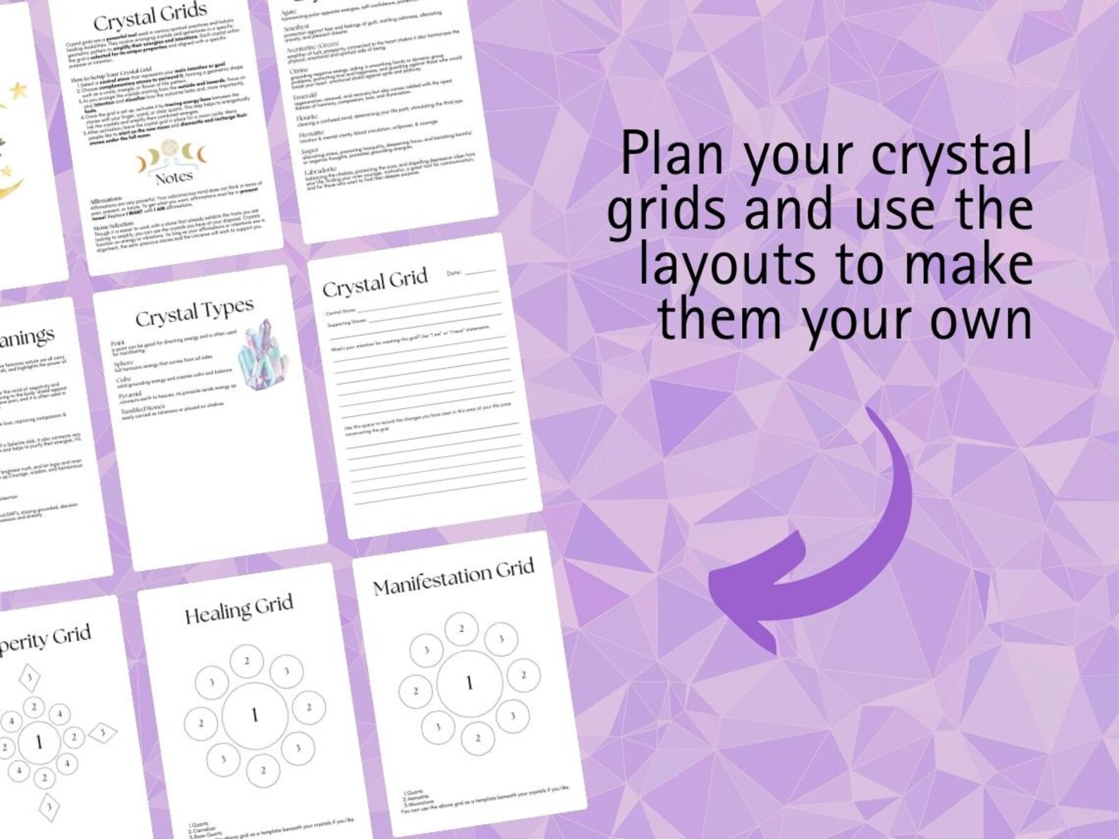 Complete Crystal Grid Guide: 12 Page Printable for Powerful ...