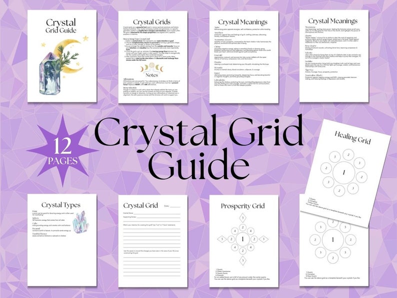 Complete Crystal Grid Guide: 12 Page Printable for Powerful ...