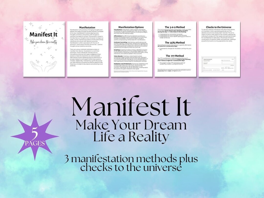 Unlock Your Power: Printable Manifestation Handbook With Practical ...