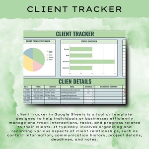 Client Tracker Spreadsheet for Small Business W/ Task Tracker Customer ...
