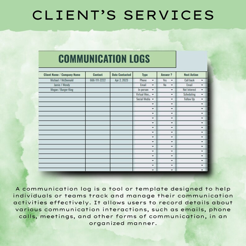 Client Tracker Spreadsheet for Small Business W/ Task Tracker Customer ...