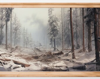 Digital Download. Forest in Winter. Snow, Mist, Bark, Moody, Quiet ...