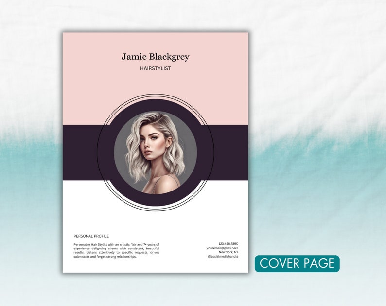 Hairstylist Resume Canva, Modern Canva Resume Template, Esthetician ...
