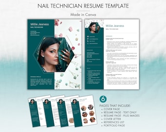 Nail Technician Resume Portfolio, Esthetician Resume, Modern Resume ...