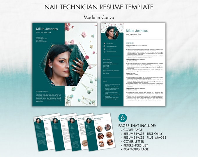 Nail Technician Resume Template, Esthetician Resume, Modern Resume ...