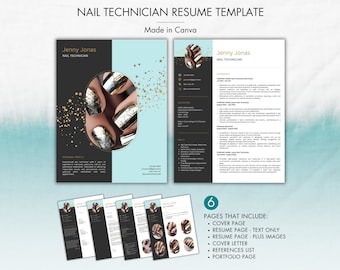 Nail Technician Resume Portfolio, Esthetician Resume, Modern Resume ...