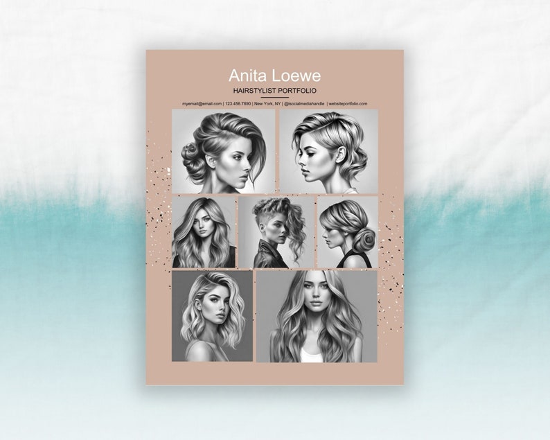 Hairstylist Portfolio Canva Template - One Pager, Printable, and ...