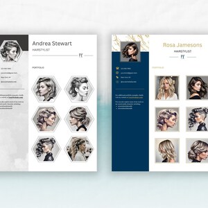 Hairstylist Portfolio Canva Template - One Pager, Printable, and ...