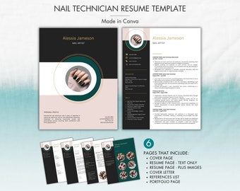 Nail Technician Resume Portfolio, Esthetician Resume, Modern Resume ...