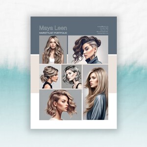 Hairstylist Portfolio Canva Template - One Pager, Printable, and ...