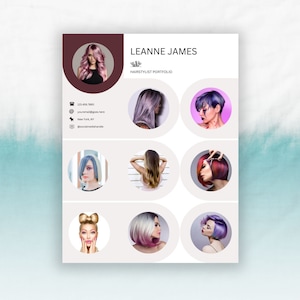 Hairstylist Portfolio Canva Template - One Pager, Printable, and ...