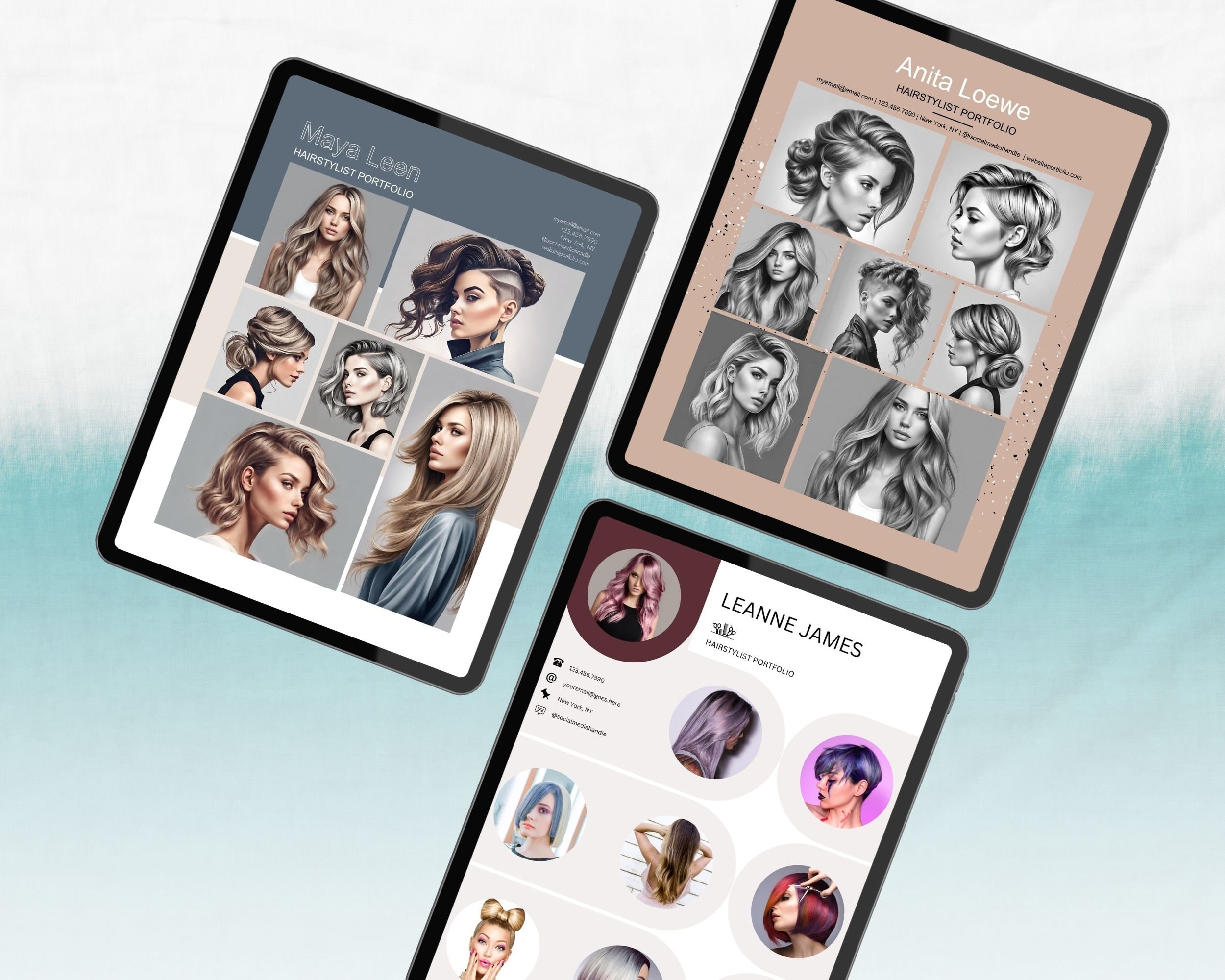 Hairstylist Portfolio Canva Template - One Pager, Printable, and ...