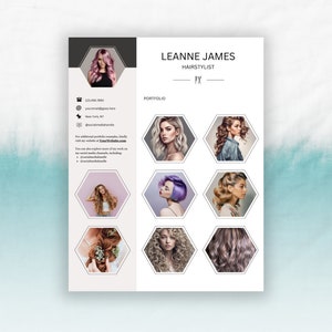 Hairstylist, Nail Technician & Makeup Artist Portfolio One-pagers ...