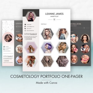 Hairstylist, Nail Technician & Makeup Artist Portfolio One-pagers ...