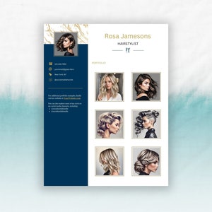 Hairstylist Portfolio Canva Template - One Pager, Printable, and ...