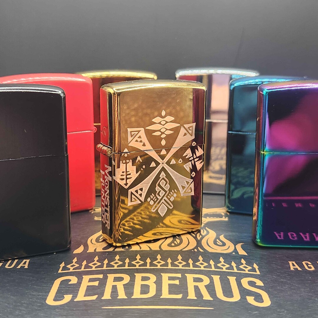 Monster Hunter Hunters Guild Emblem Engraved Windproof Lighter – Crest ...
