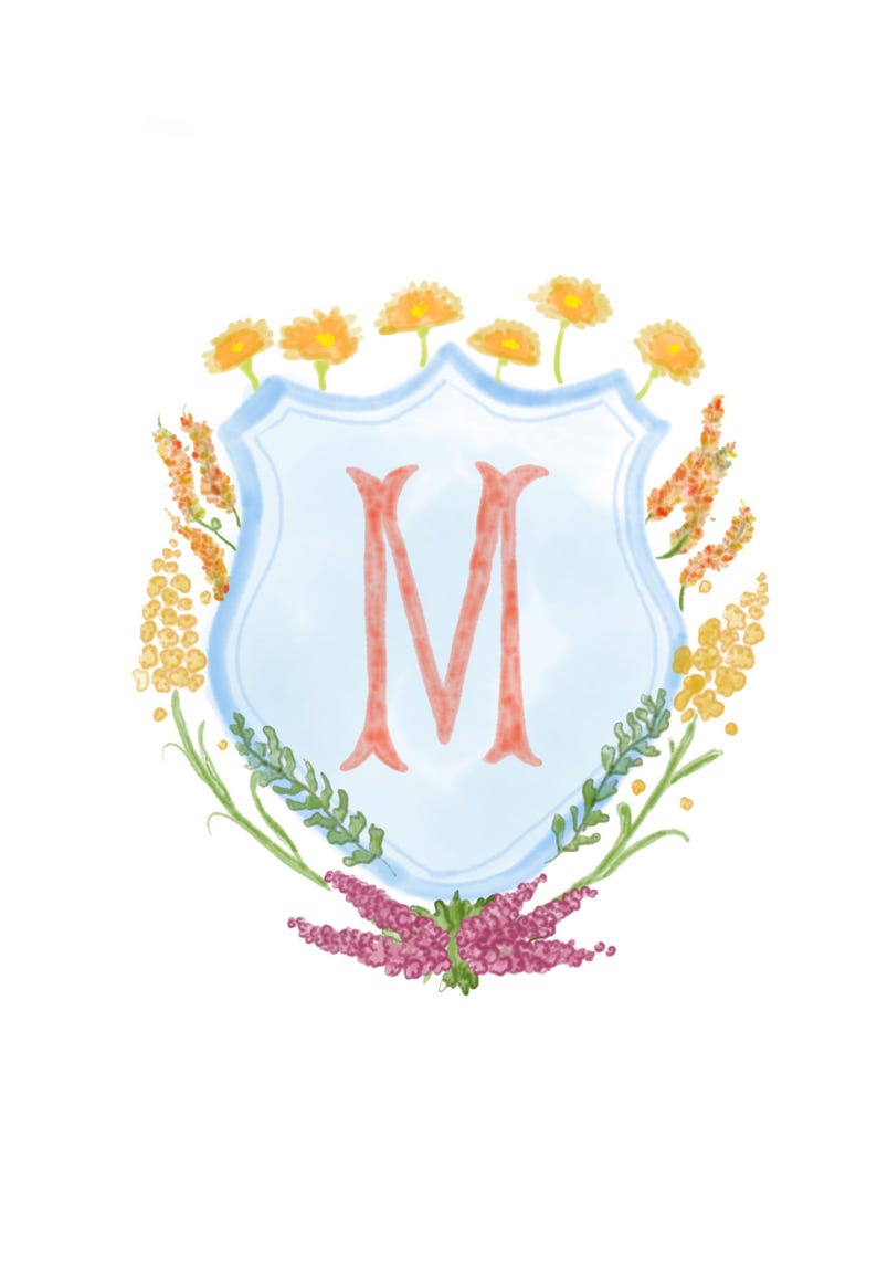 Watercolor Wedding Crest - Wedding Crest Digital File - Etsy