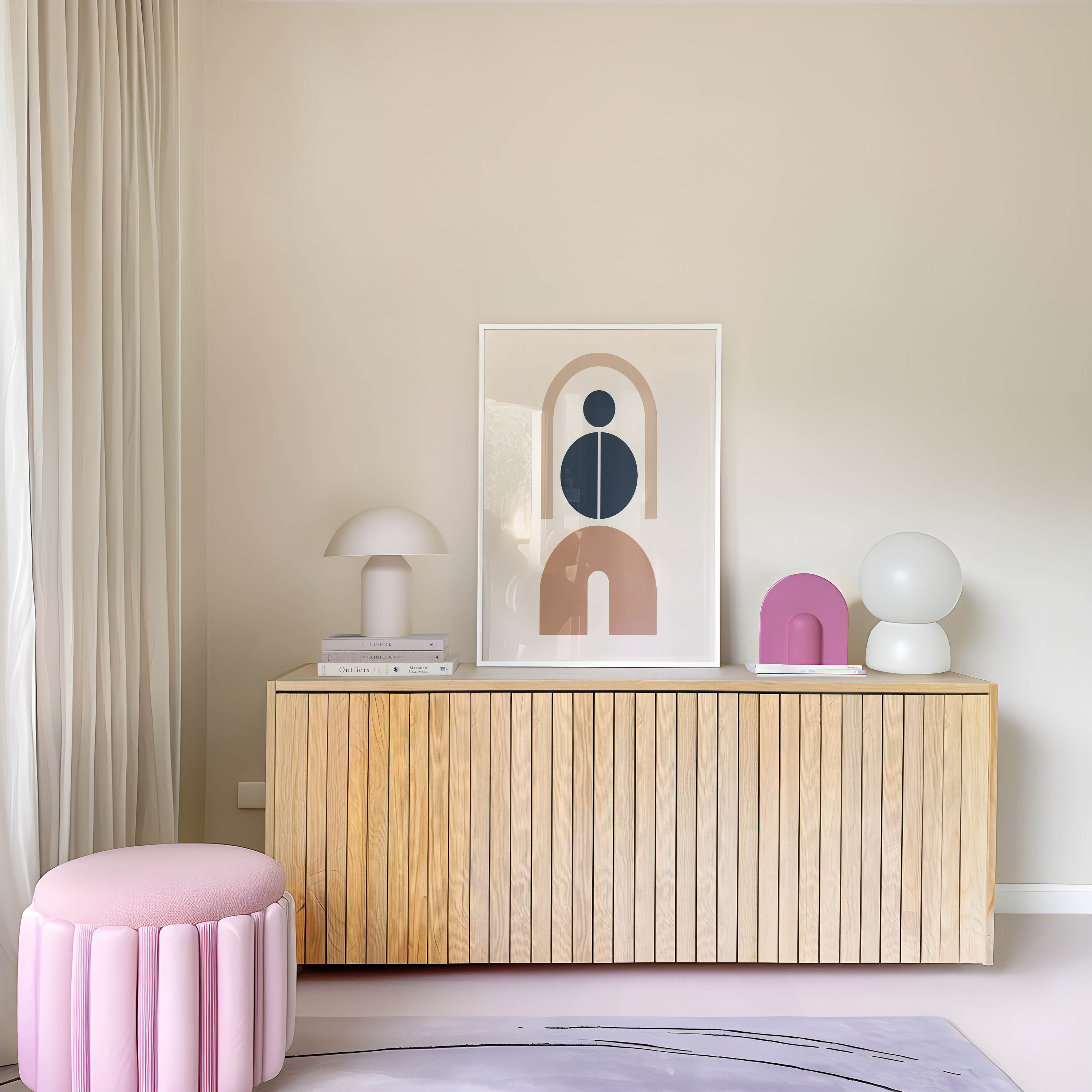 Geometric Abstract Figure Print - Modern Art, Earth Tone Decor ...