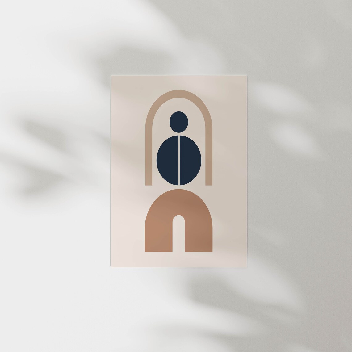 Geometric Abstract Figure Print - Modern Art, Earth Tone Decor ...