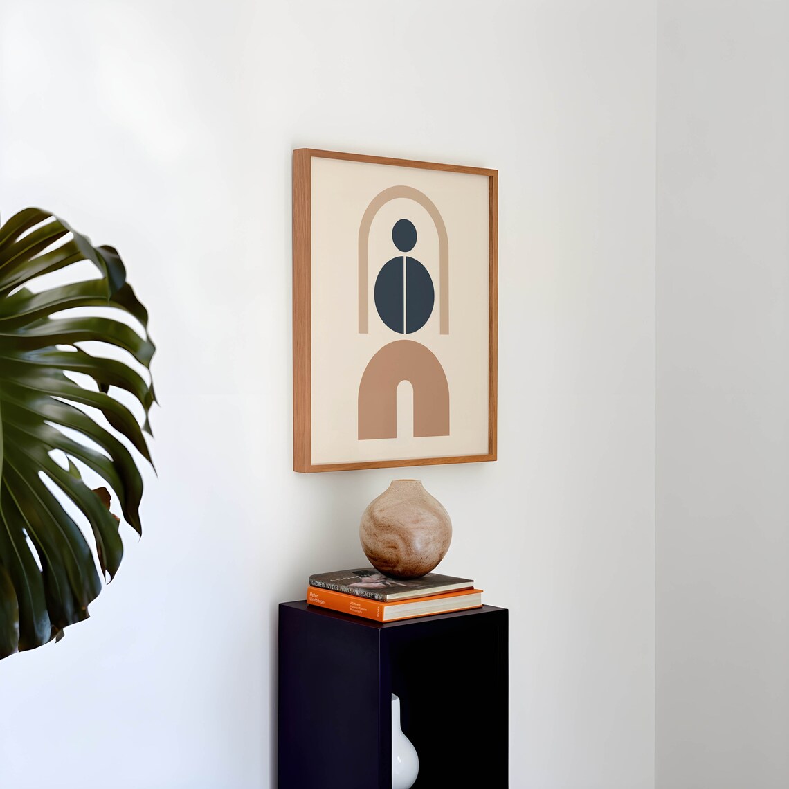Geometric Abstract Figure Print - Modern Art, Earth Tone Decor ...
