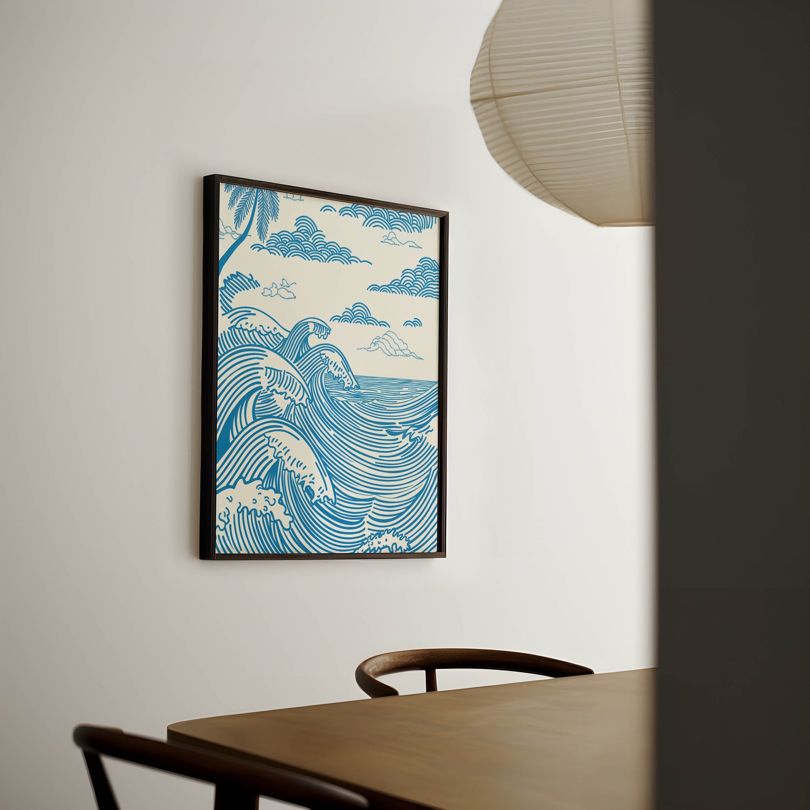 Japanese Wave Art Print - Traditional Woodblock Style Poster Ocean Wave ...