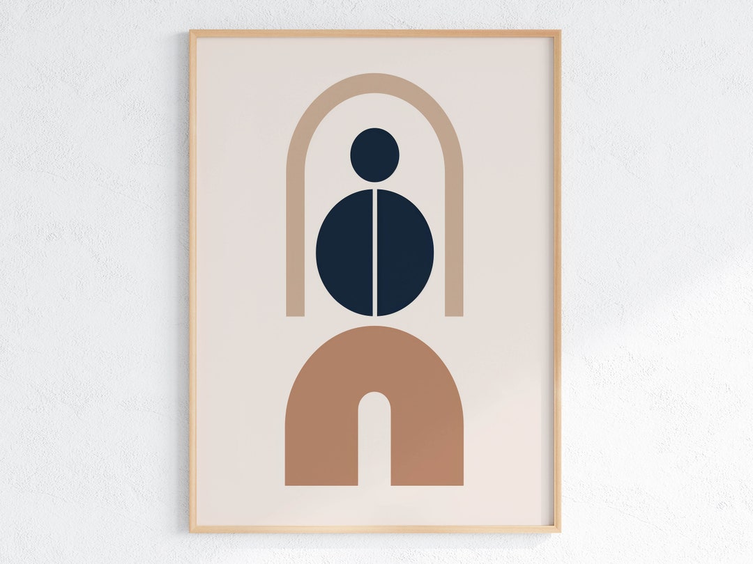 Geometric Abstract Figure Print - Modern Art, Earth Tone Decor ...