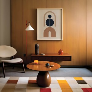 Geometric Abstract Figure Print - Modern Art, Earth Tone Decor ...