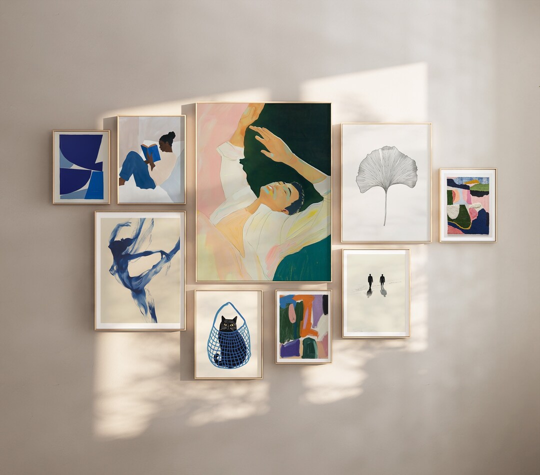 Modern Gallery Wall Art Prints Set of 9 Collection 01 - Abstract ...