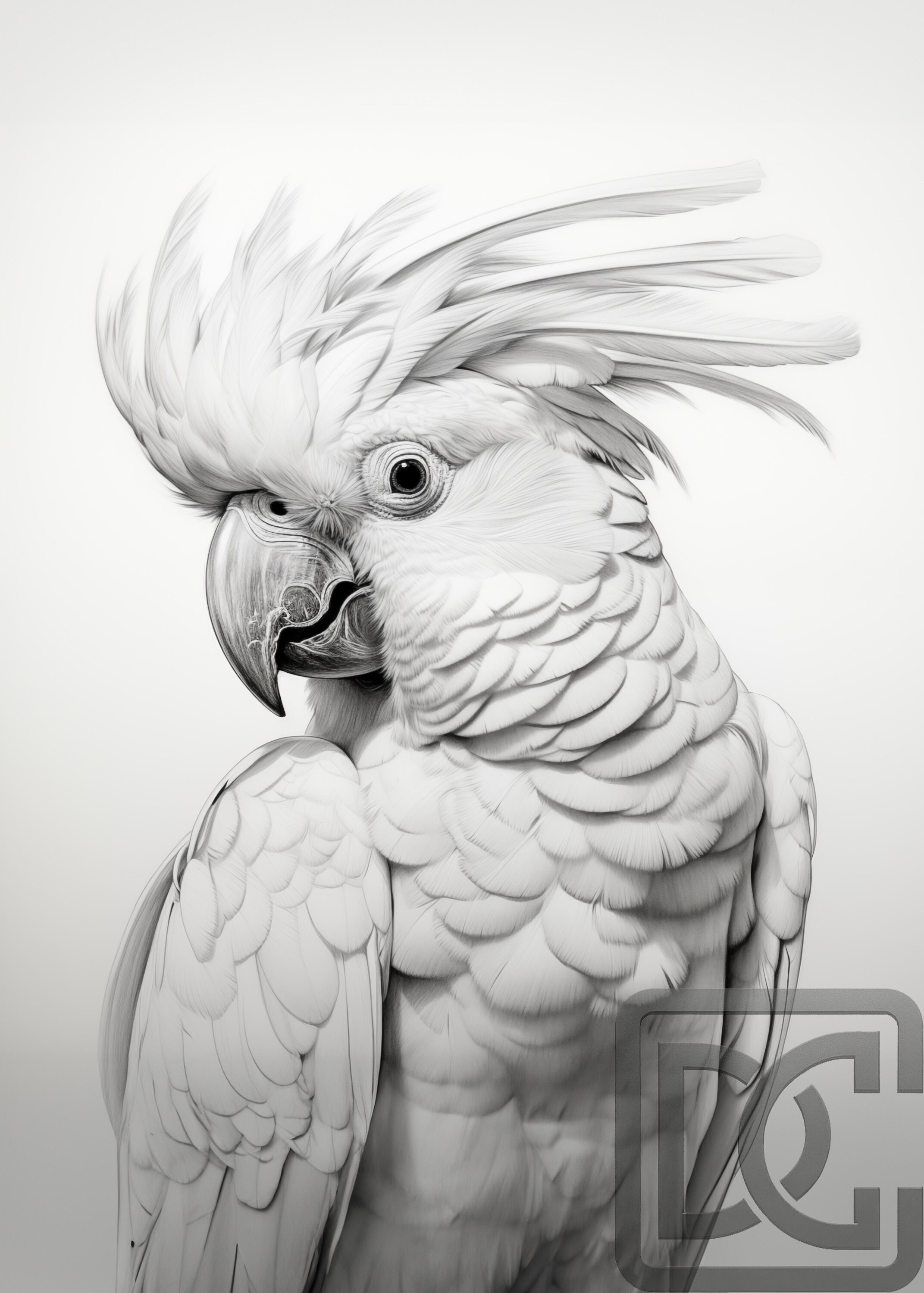 Cockatoo Pencil Sketch Art Print: Australian Animal Illustration ...
