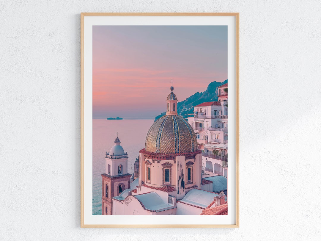 Positano Church Wall Art Print - Travel Photography, Mediterranean ...