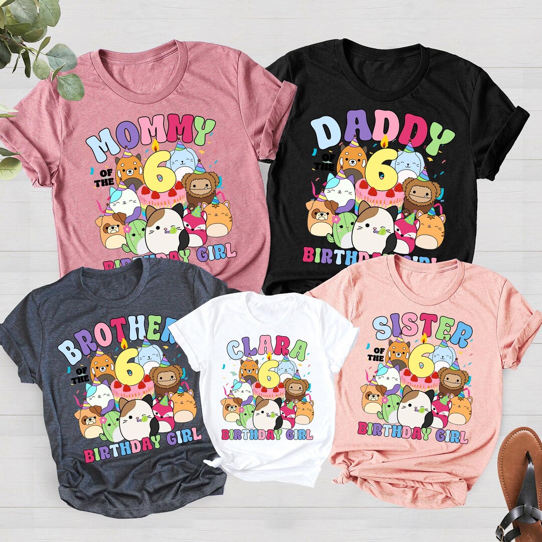 Custom Squishes Cute Birthday T-shirt, Sqsuish Squad Shirt, Kids ...