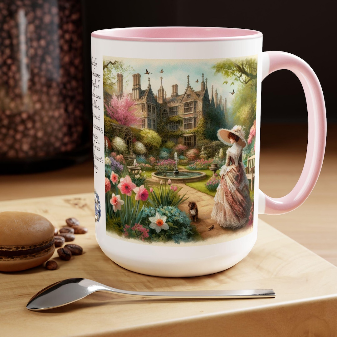 Victorian Elegance Two-tone Coffee Mugs, 15oz, 5 Colors - Etsy