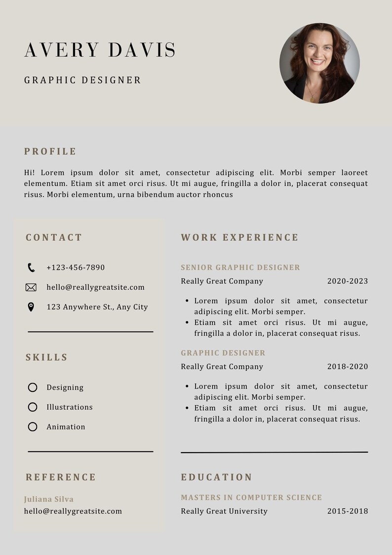 Modern Professional Resume Template, Sleek & Stylish CV Design ...