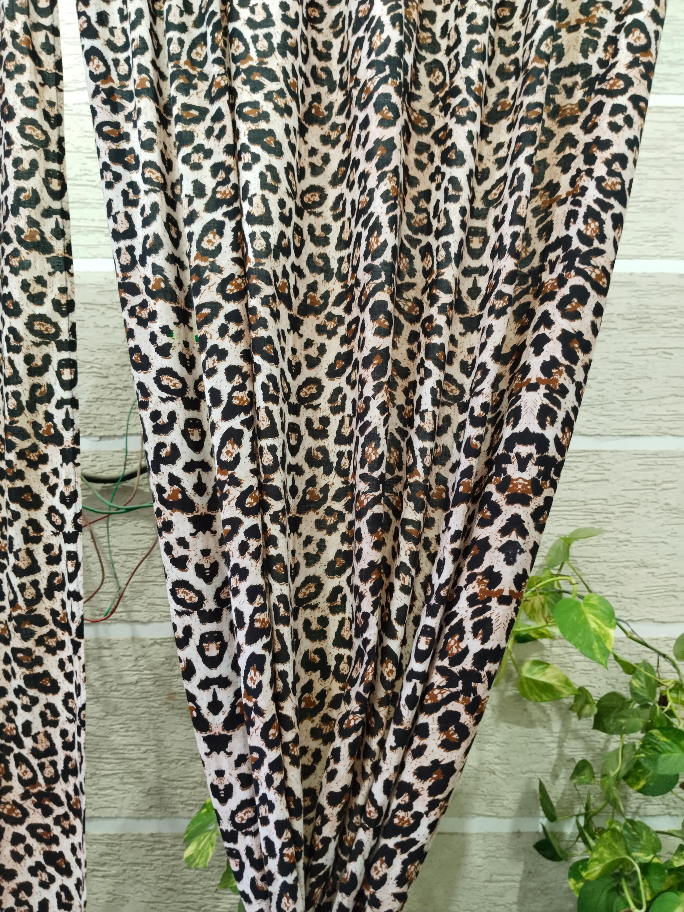 Leopard Print Cotton Curtains, Animal Print Drapes, Boho Chic Window ...
