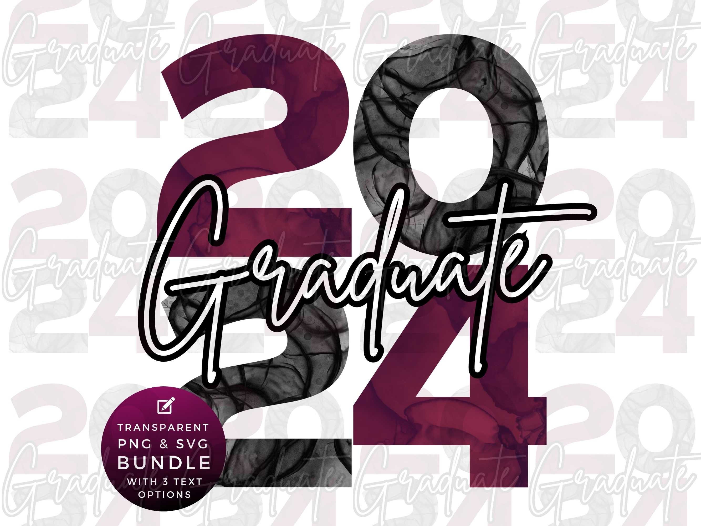 Class of 2024 Grad SVG PNG, Graduate, Senior Graduation, Bundle of 3 ...