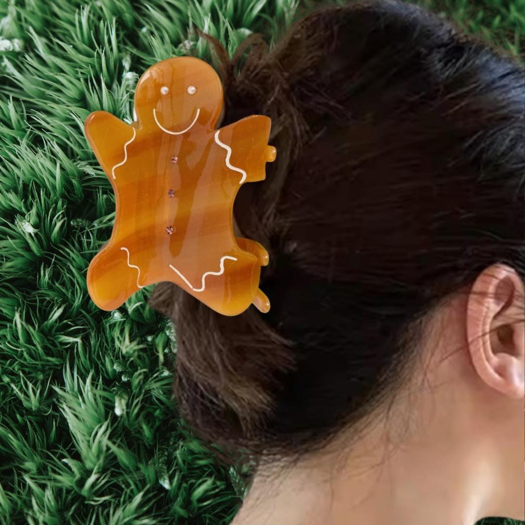 1 Piece Gingerbread Man Hair Claw Clip|hair Clip|barrette|hair ...